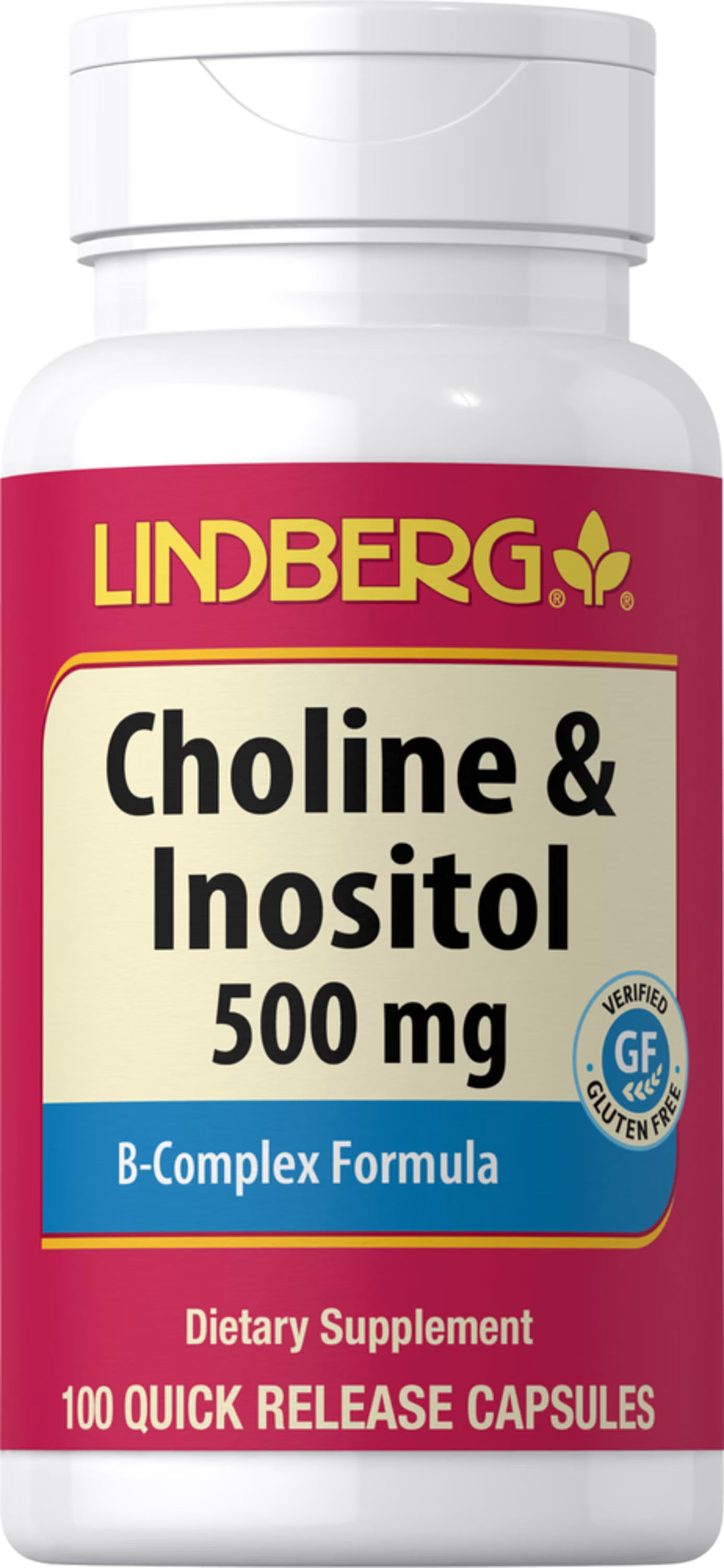 Choline & Inositol 500 mg, 100 Quick Release Capsules - Lindberg