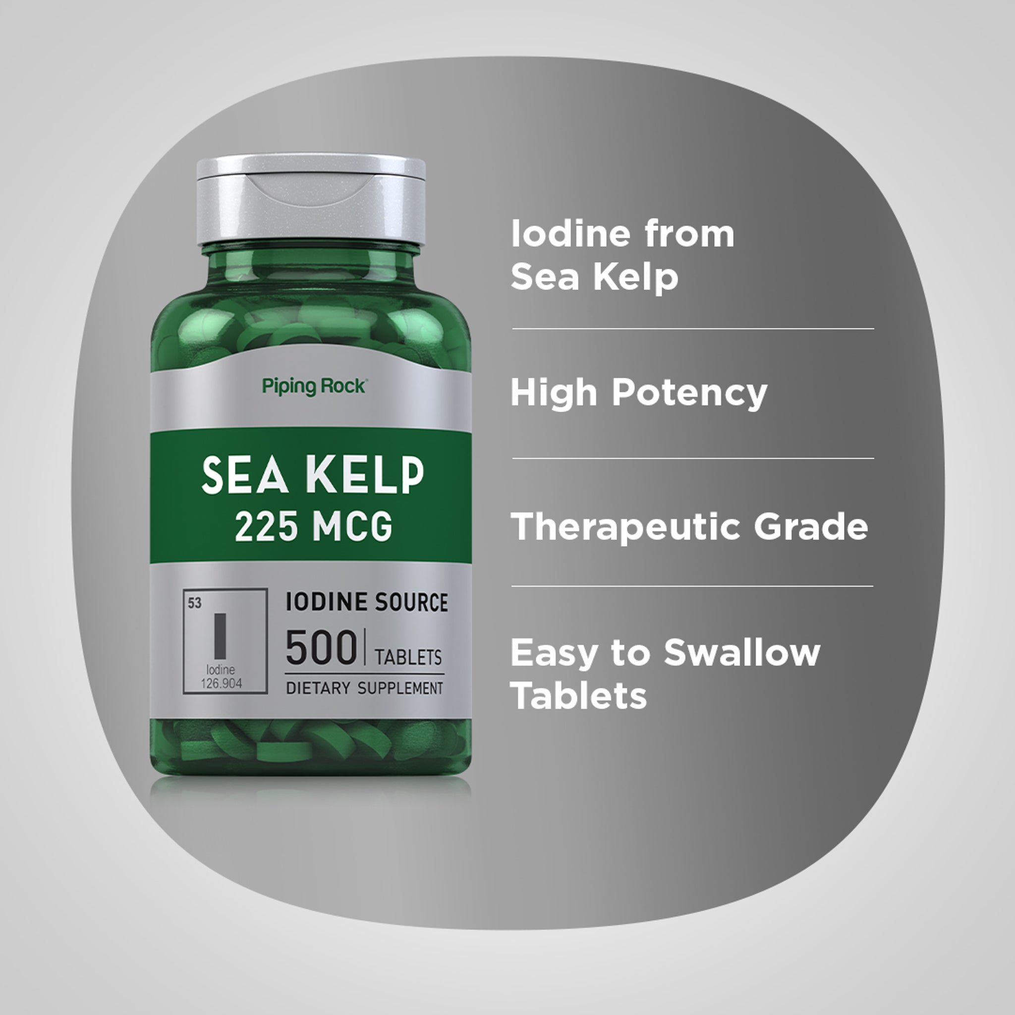 Sea Kelp (Iodine Source), 225 mcg, 500 Tablets